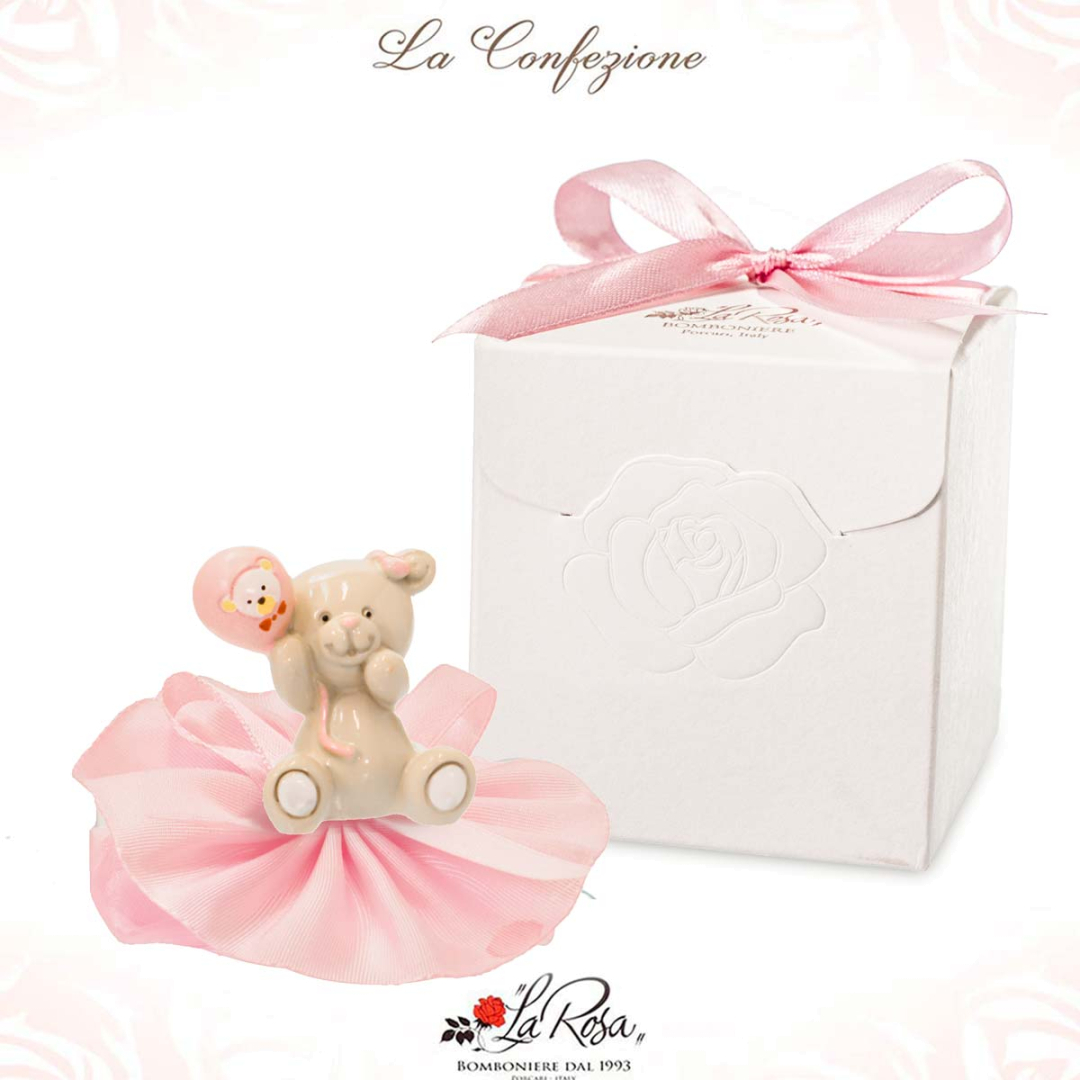 Bomboniere Battesimo Nascita Bimba Orsetto con