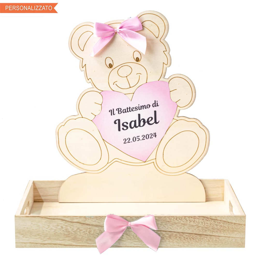 Cesto porta bomboniere Battesimo e Nascita Bimba