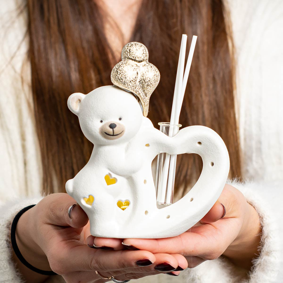 Bomboniere Battesimo 2024 Profumatore Orsetto con cuore