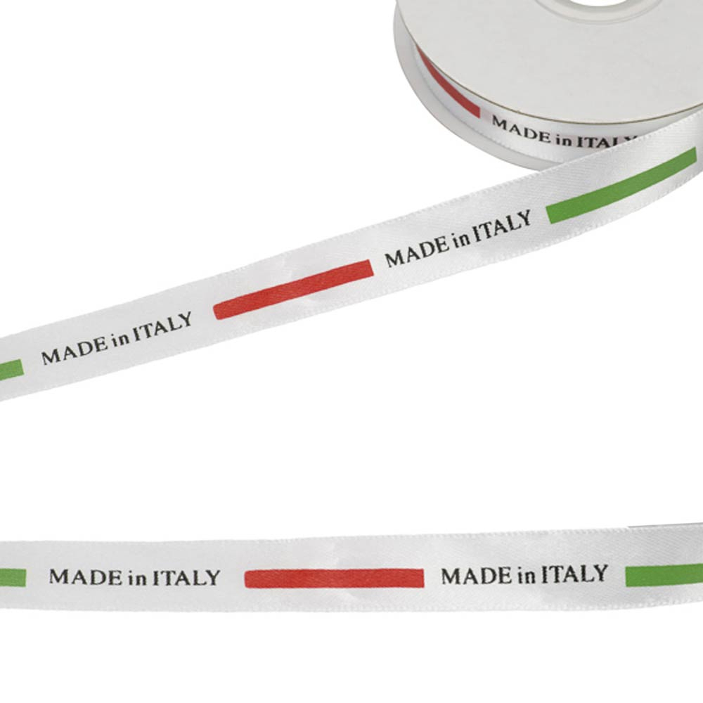 rotolo nastro raso con stampa made in italy 15 mm x 25